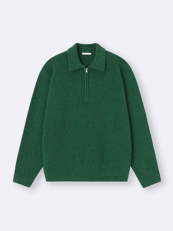Puff Knit Half-Zip Pullover | GU US