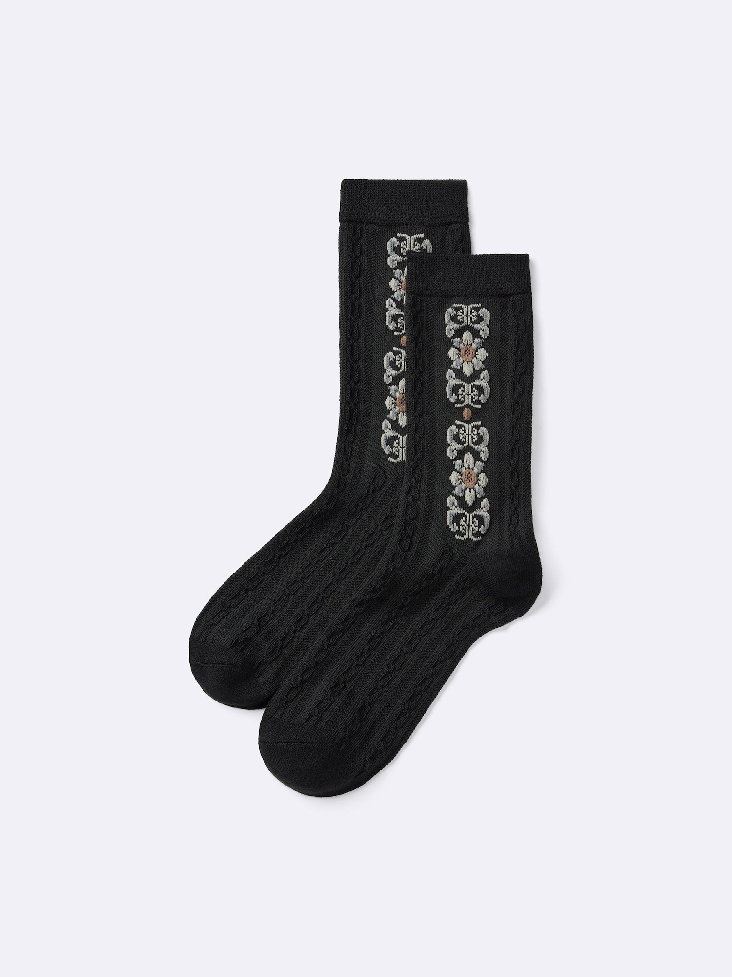 GU STYLE-HEAT Crew Socks | Side Flower | StyleHint