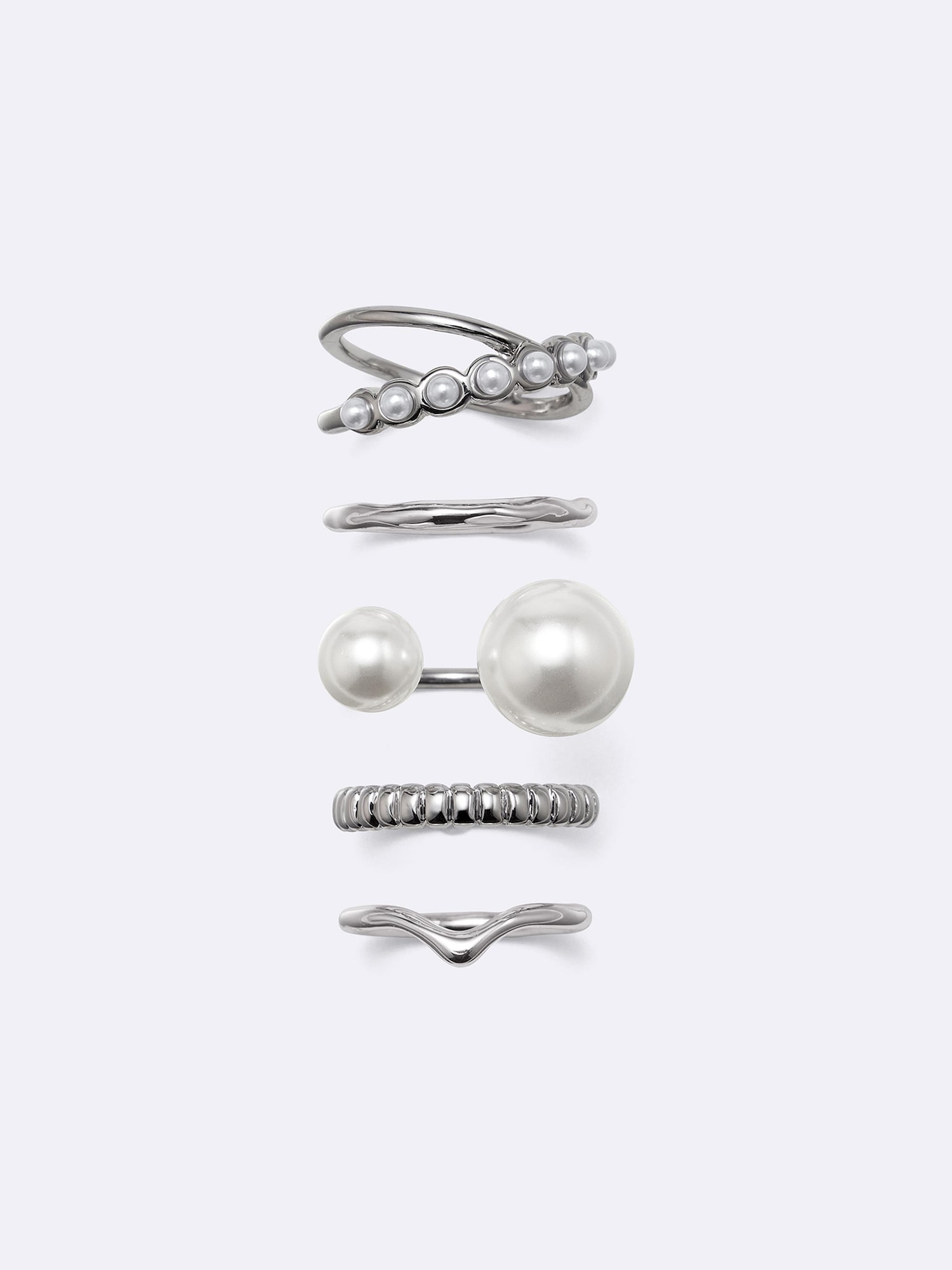 Women's Imitation Pearl Ring 5-Pack | GU US