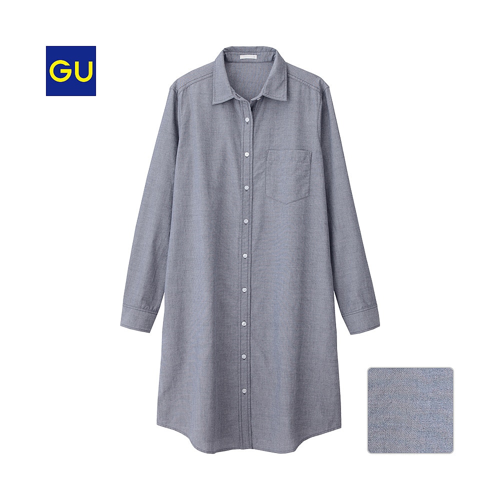 激安！GU新春セール 掘り出し物 その3「ミニシャツワンピース（長袖）YT+E」 | eikeroroのコスメ日記（仮）