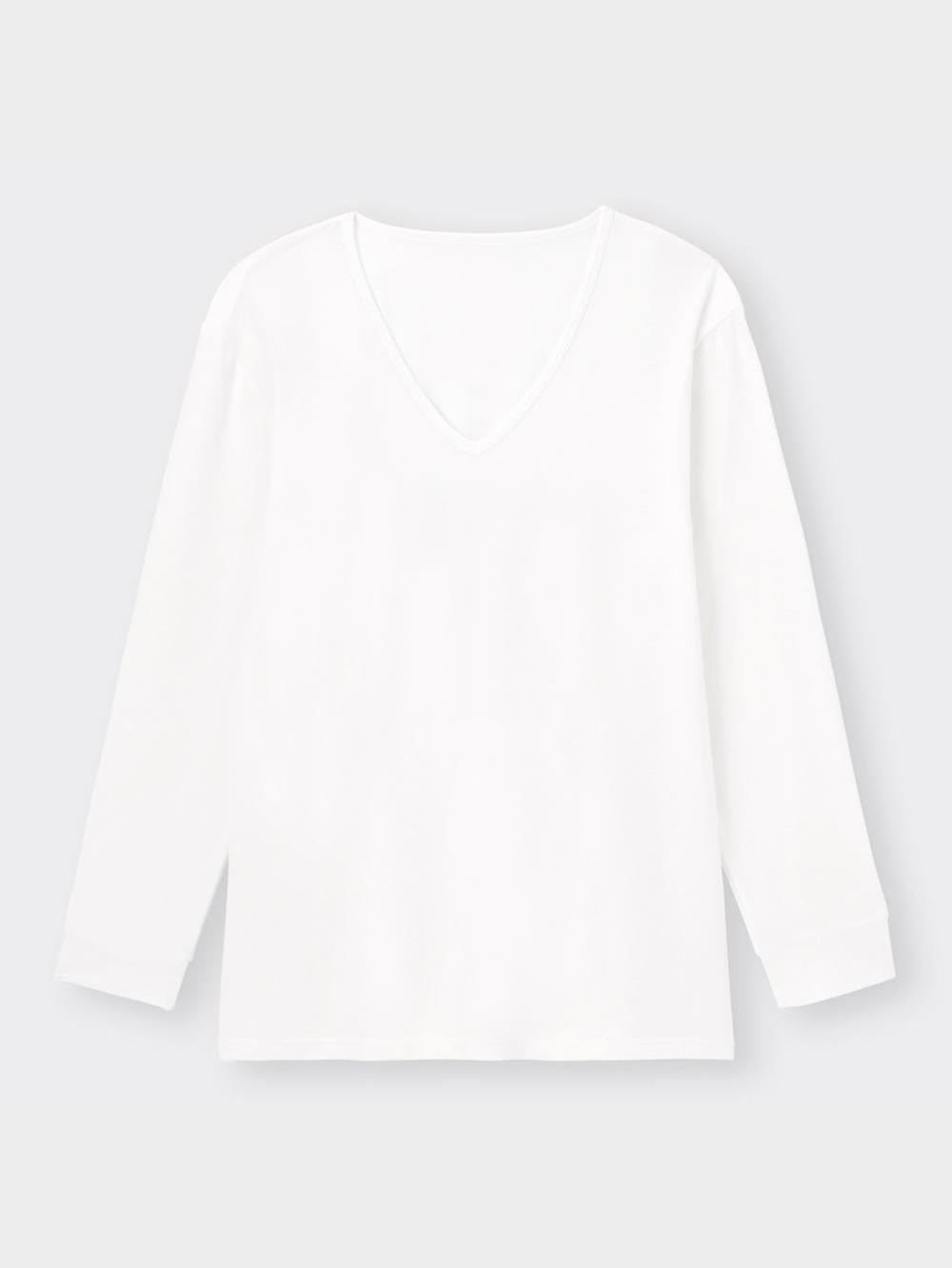 GU公式 | スタイルヒートエクストラVネックT(9分袖)