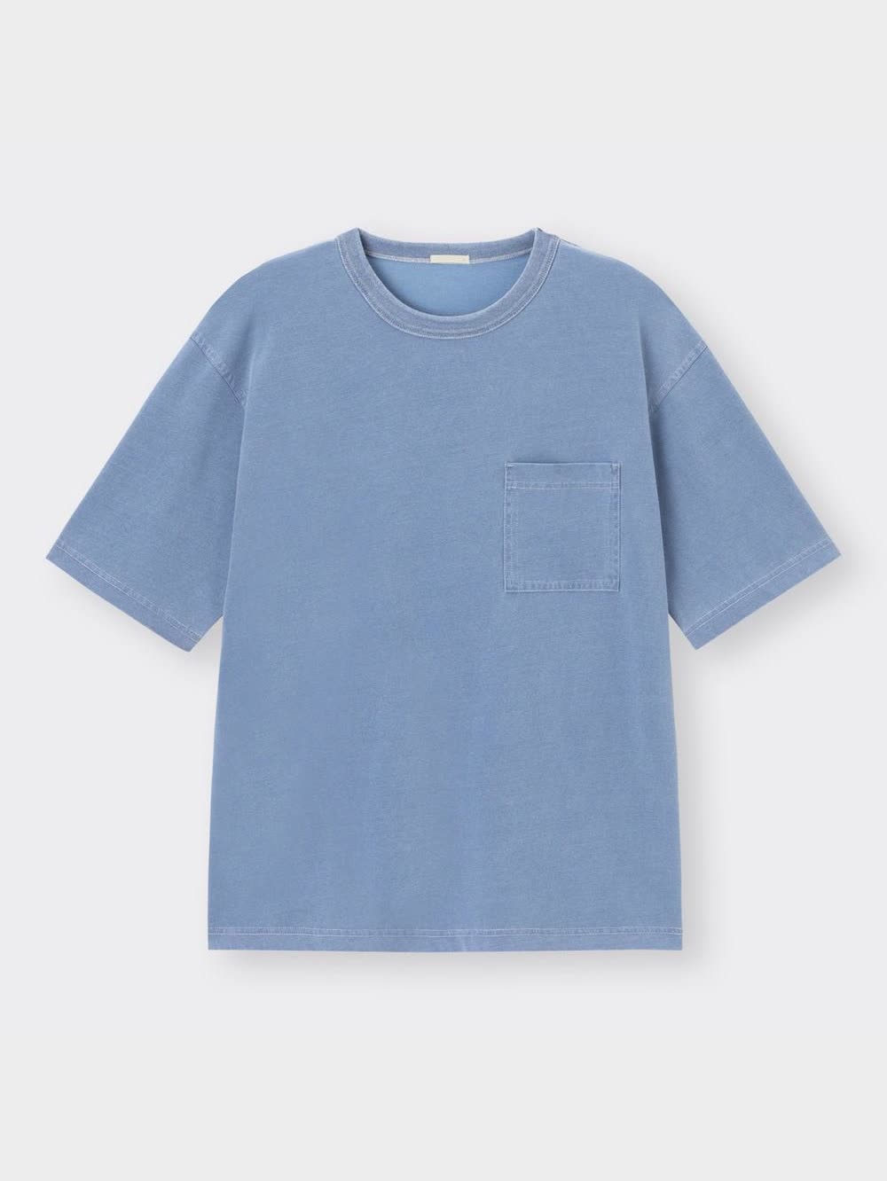 GU公式 | インディゴビッグT(5分袖)(ステッチ)NT+E