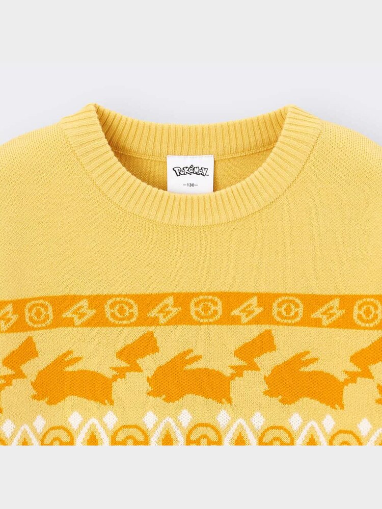 GU公式 | KIDS(男女兼用)クルーネックセーター(長袖) Pokemon 1