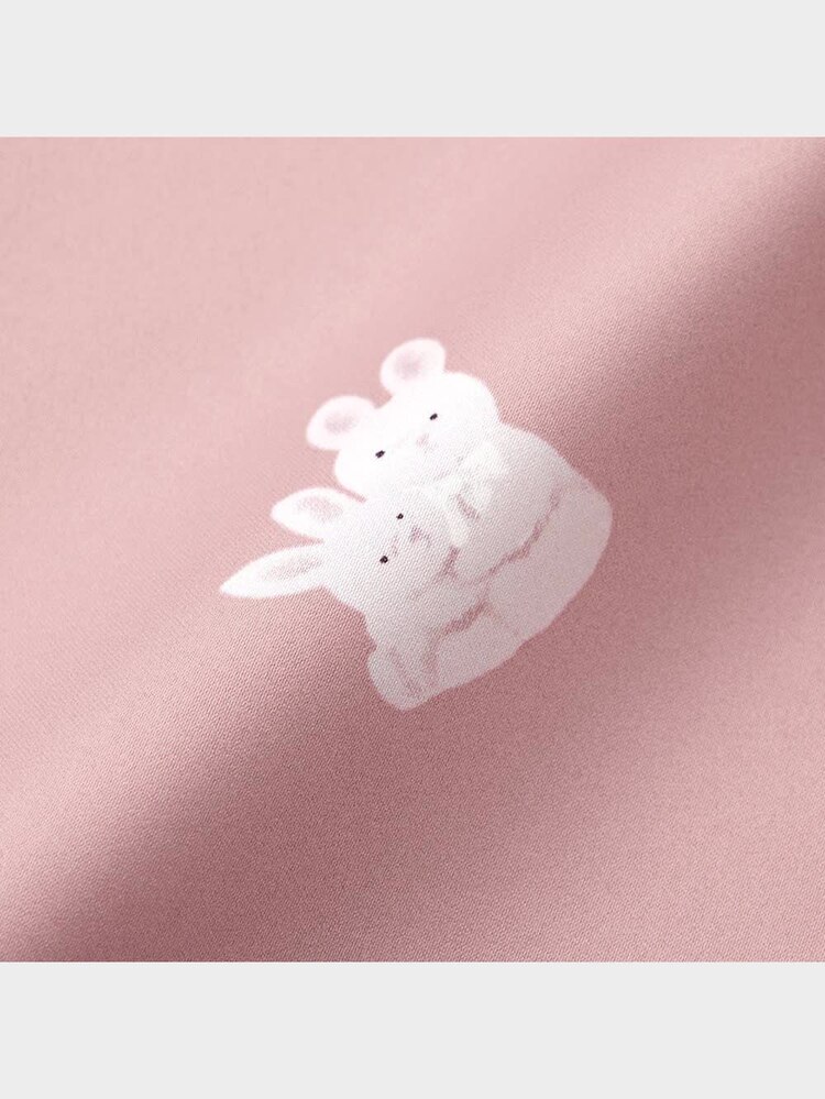 GU公式 | GIRLSサテンパジャマ(長袖&ロングパンツ)(ウサギ)+X