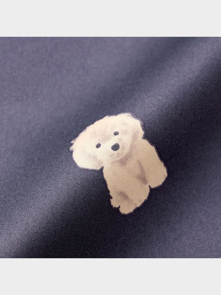 GU公式 | GIRLSサテンパジャマ(長袖&ロングパンツ)(トイプードル)+X