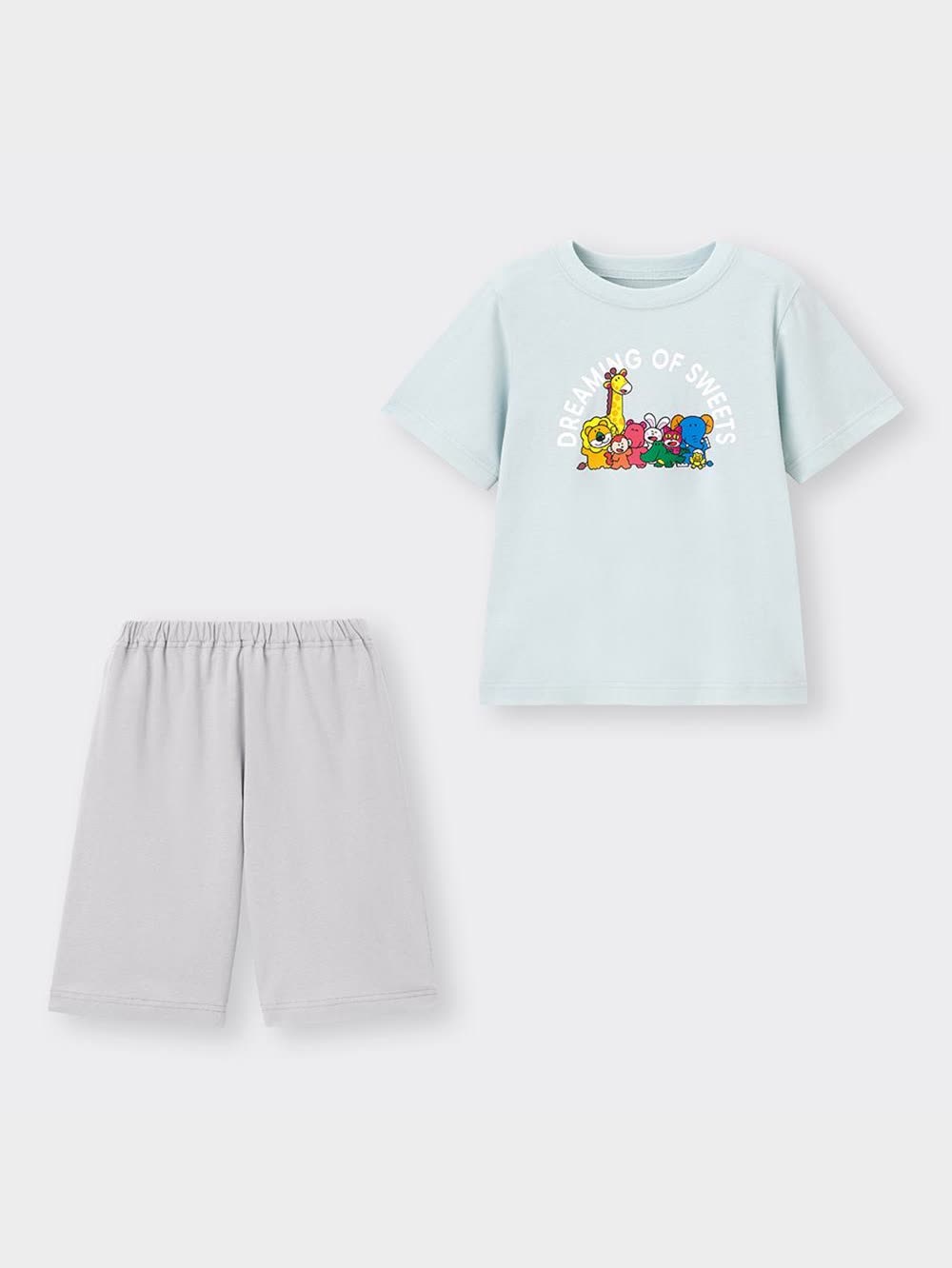 GU公式 | KIDS(男女兼用)ラウンジセット(半袖) TABEKKO DOUBUTSU 3