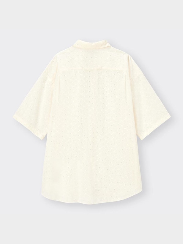 GU公式 | オーバーサイズレースシャツ(5分袖)NT+E