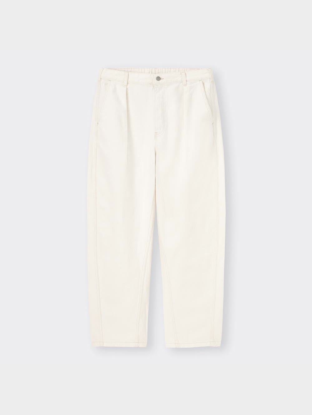 GU公式 | デニムカーブタックパンツ+EC(丈長め76.0cm)