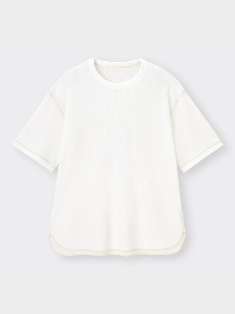 GU公式 | ワッフルT(5分袖)NT+E