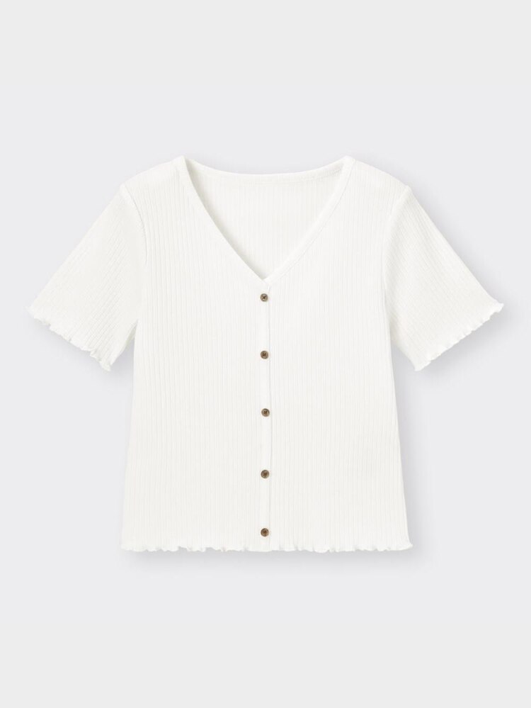 GU公式 | フロントボタンミニT(半袖)OSB+EC