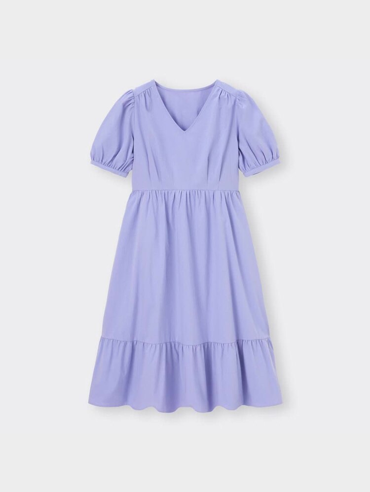 GU公式 | Vネックティアードワンピース(5分袖)OSC+EC