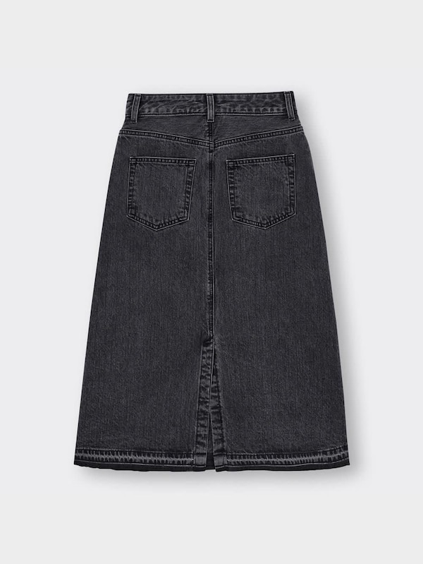 GU公式 | デニムAラインミディスカート+EC(丈短め74.0～78.0cm)