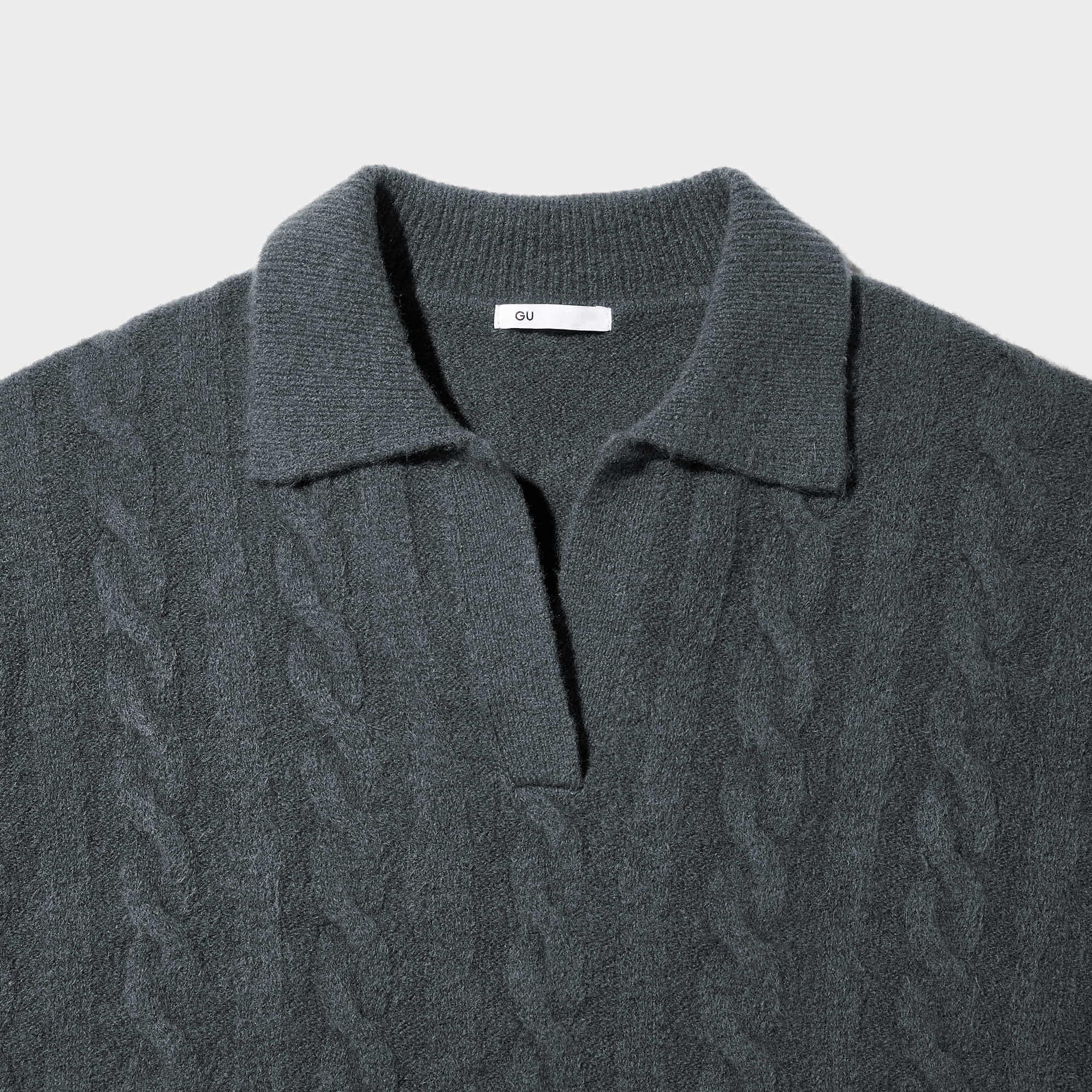GU公式 | パフィータッチスキッパーケーブルセーター