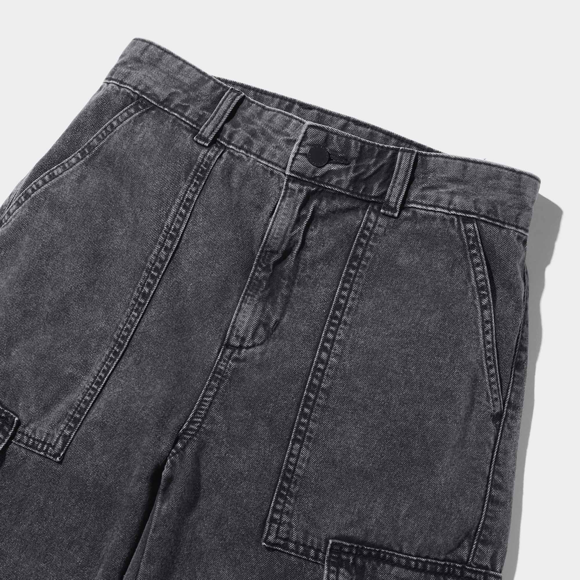 GU公式 | バレルレッグカーゴジーンズ+EC(丈短め68.0cm)