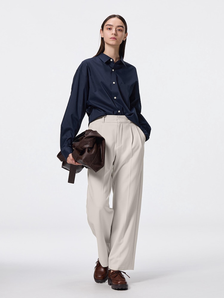 Pleated Wide-Leg Pants | GU US