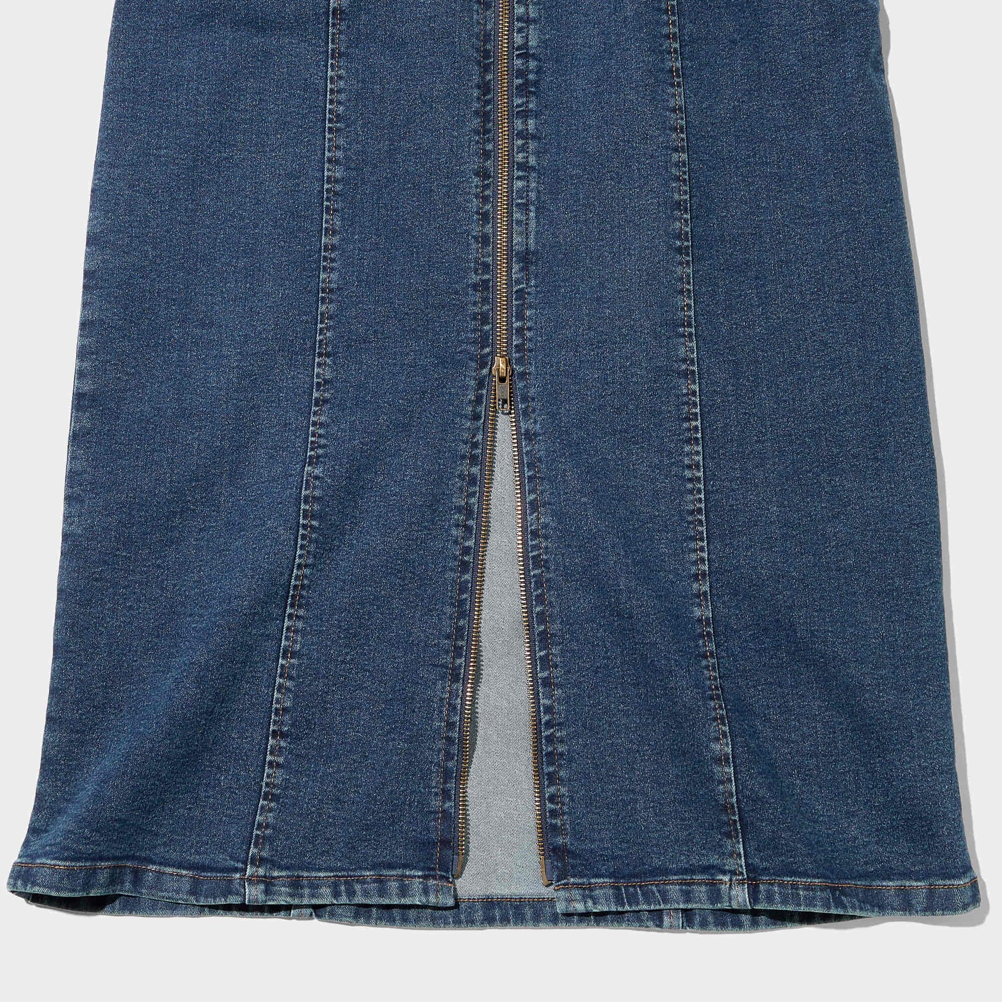 Denim Front Zip Dress | GU US