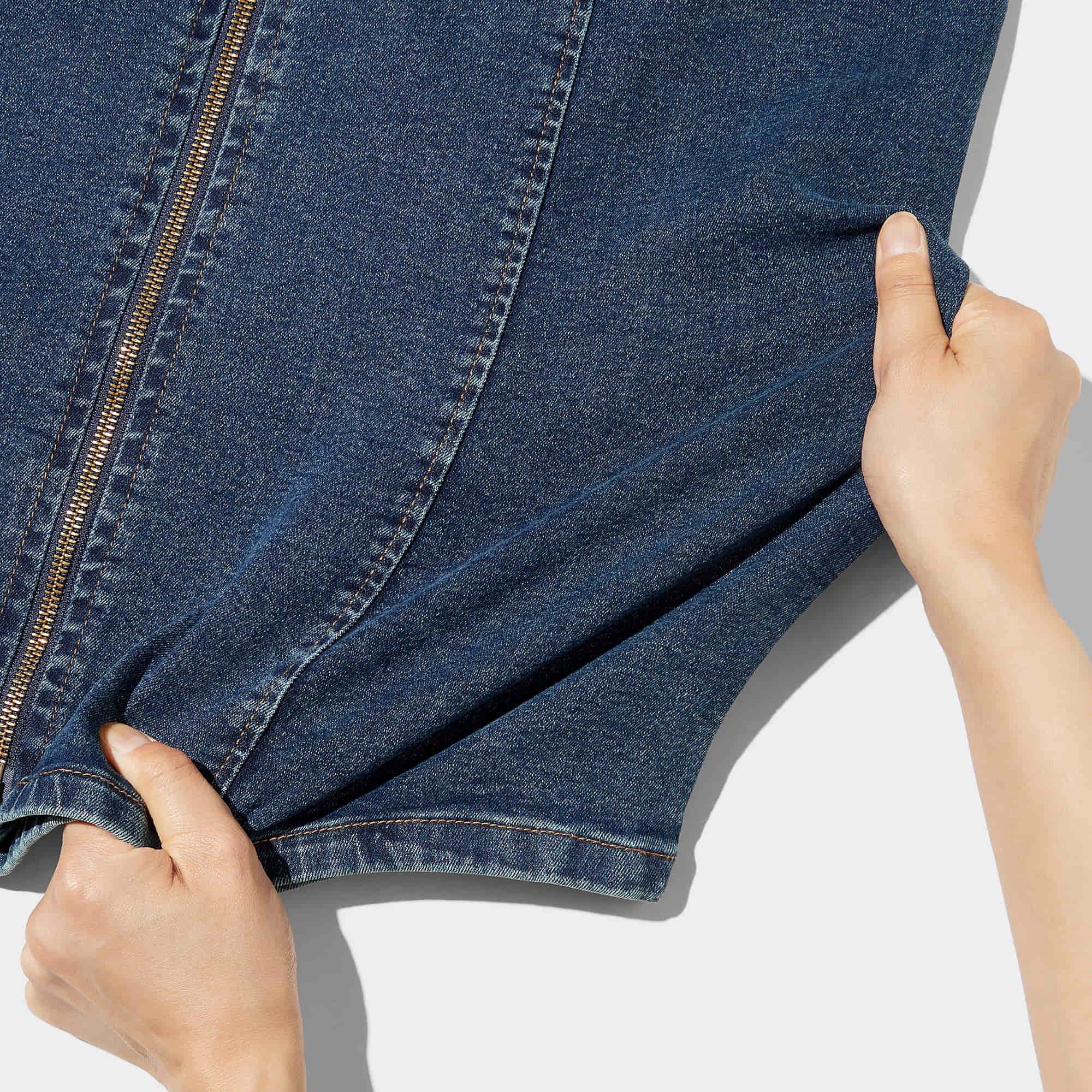 Denim Front Zip Dress | GU US