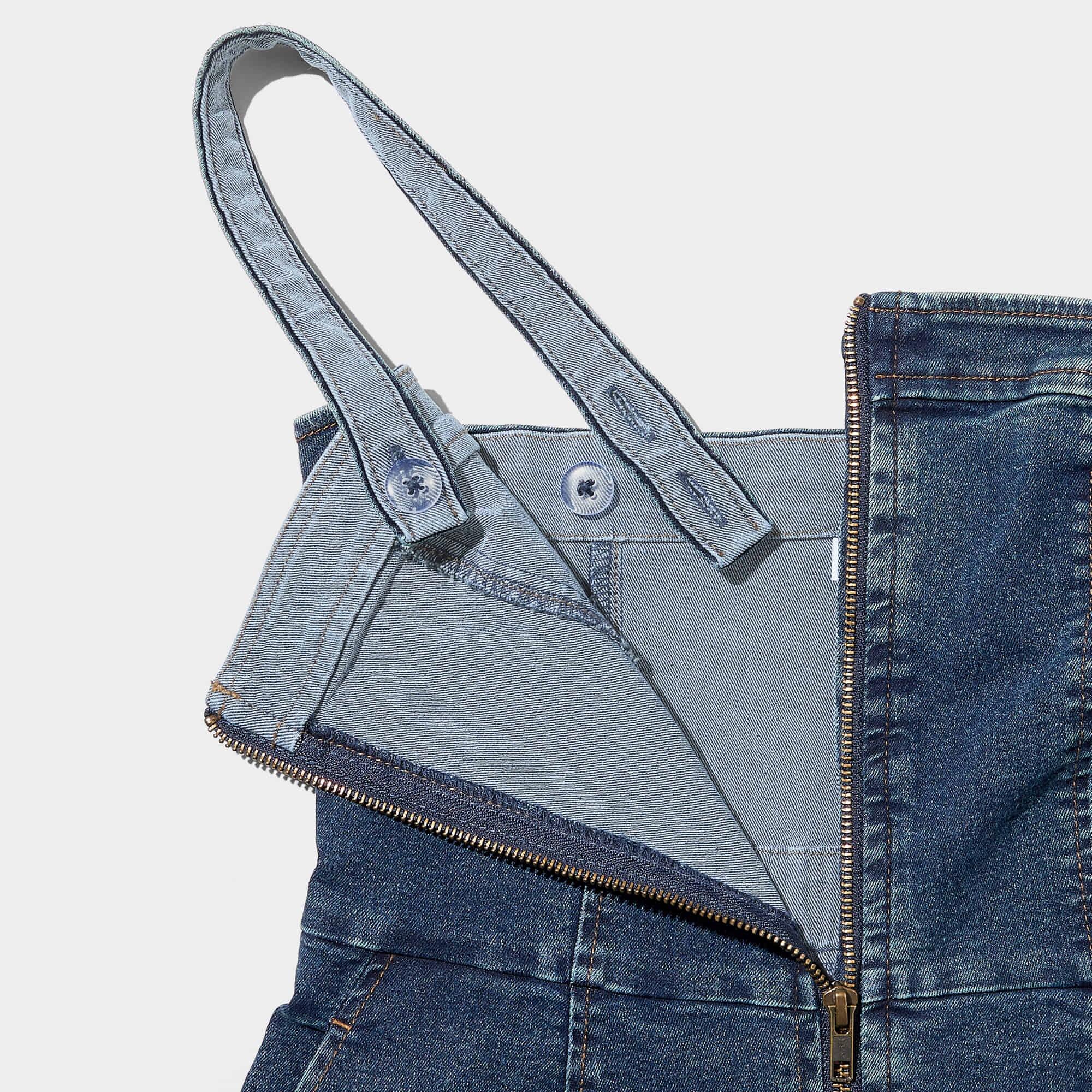 Denim Front Zip Dress | GU US