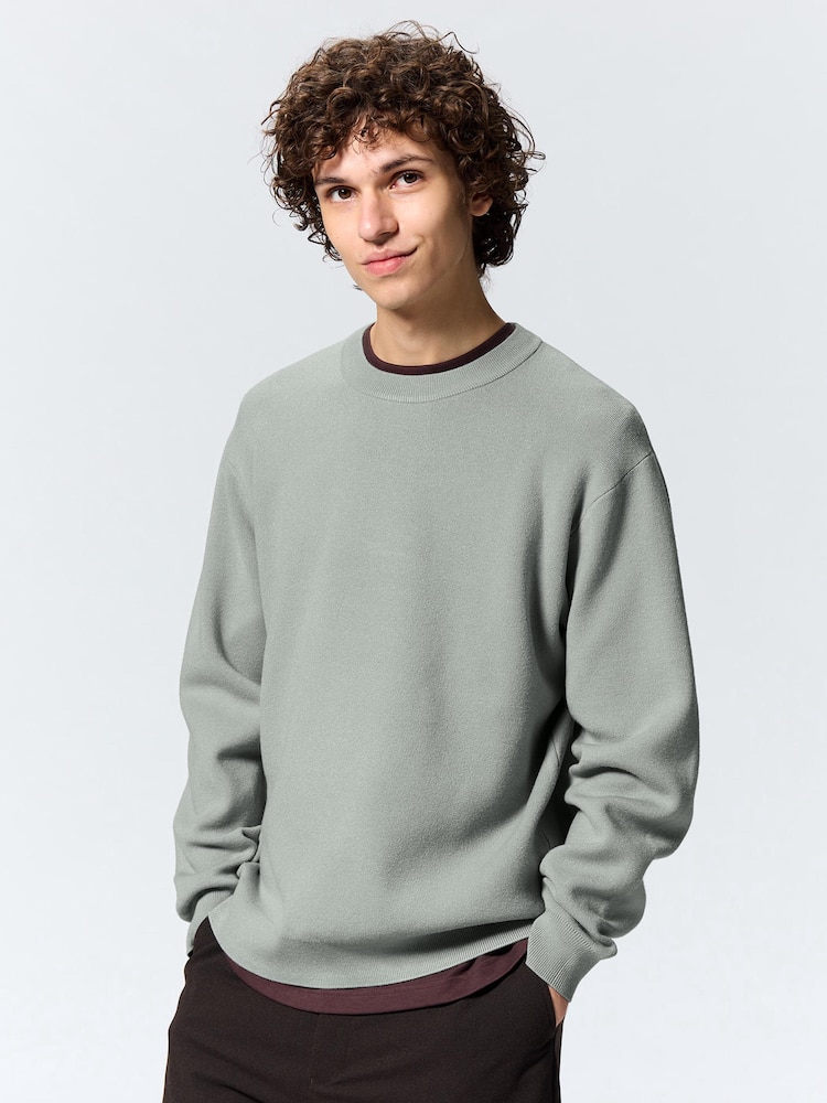 SMOOTH KNITTED Crew Neck Sweater | GU US
