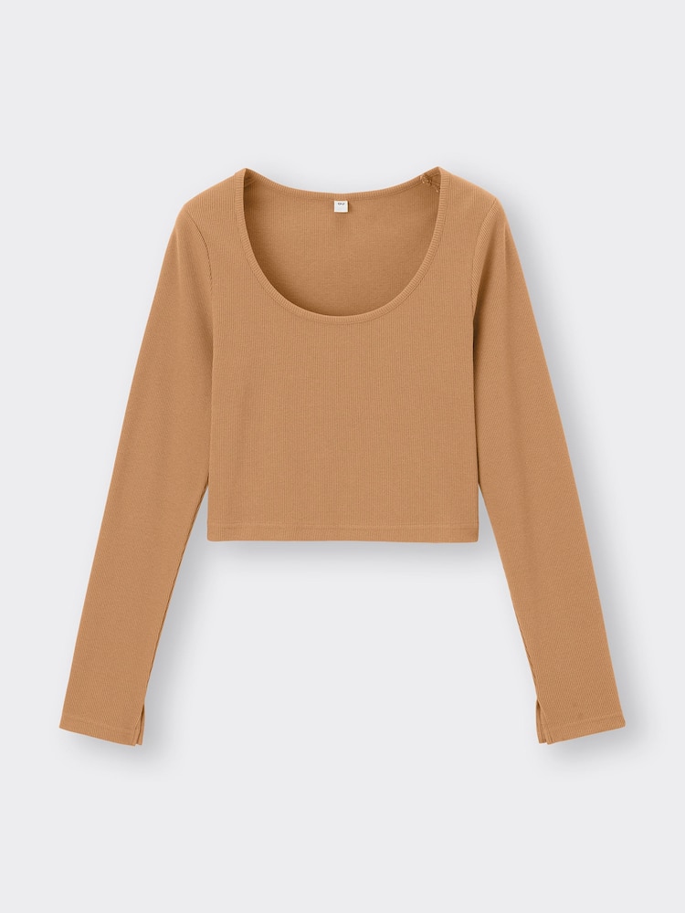 Ribbed Cropped T-Shirt Long | GU US