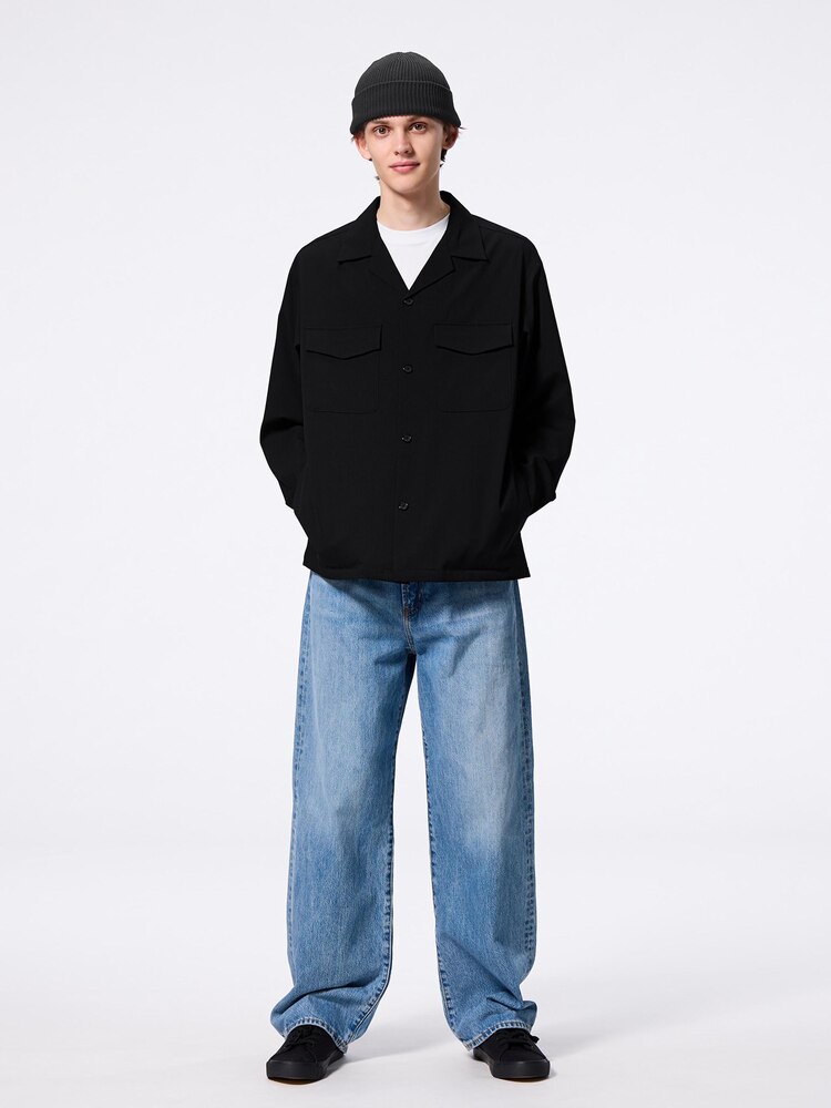 Double Pocket Open Collar Shirt | GU US