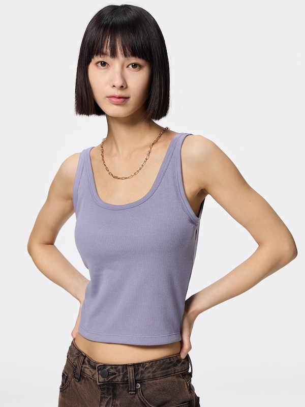 Bra-Feel Cropped Ribbed Tank Top | GU US