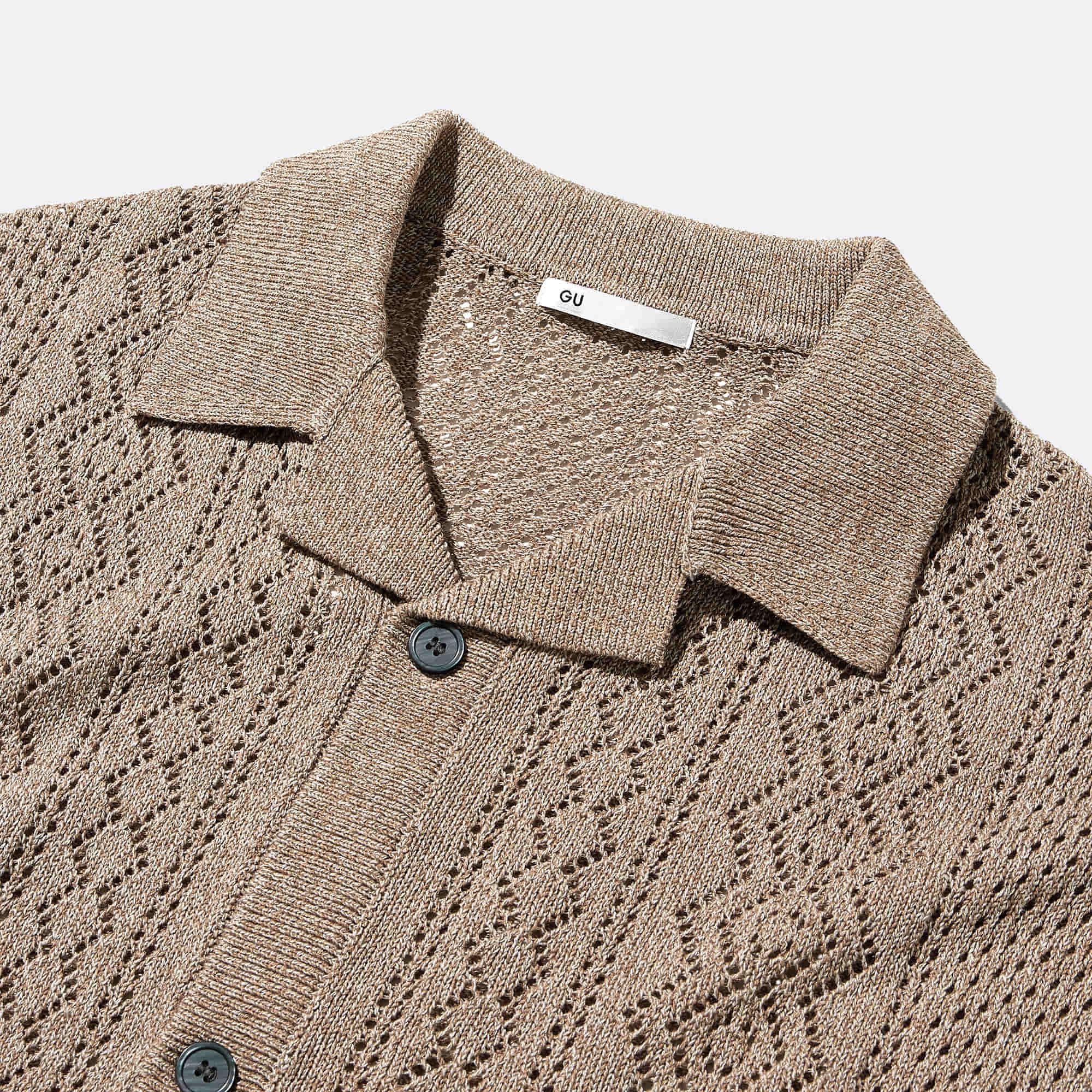 Washable Mesh Knitted Shirt | HalfSlv | GU US