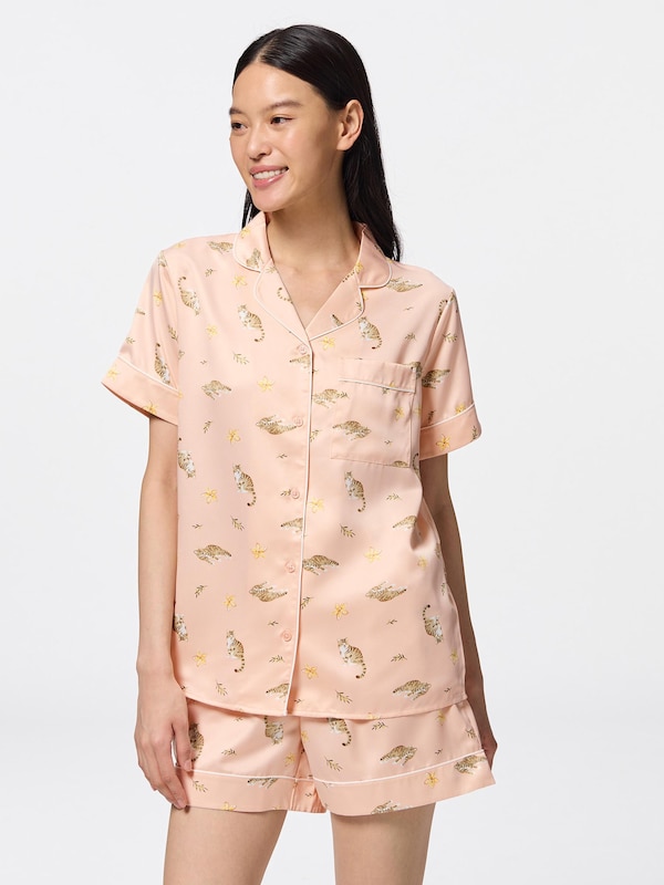 Satin Pajamas | Short | Cat | GU US