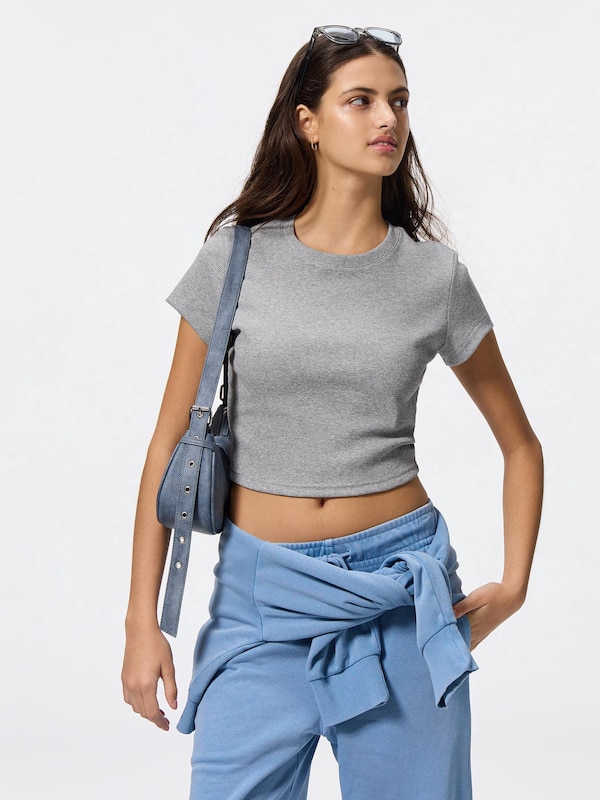 Ribbed Cropped T-Shirt | GU US