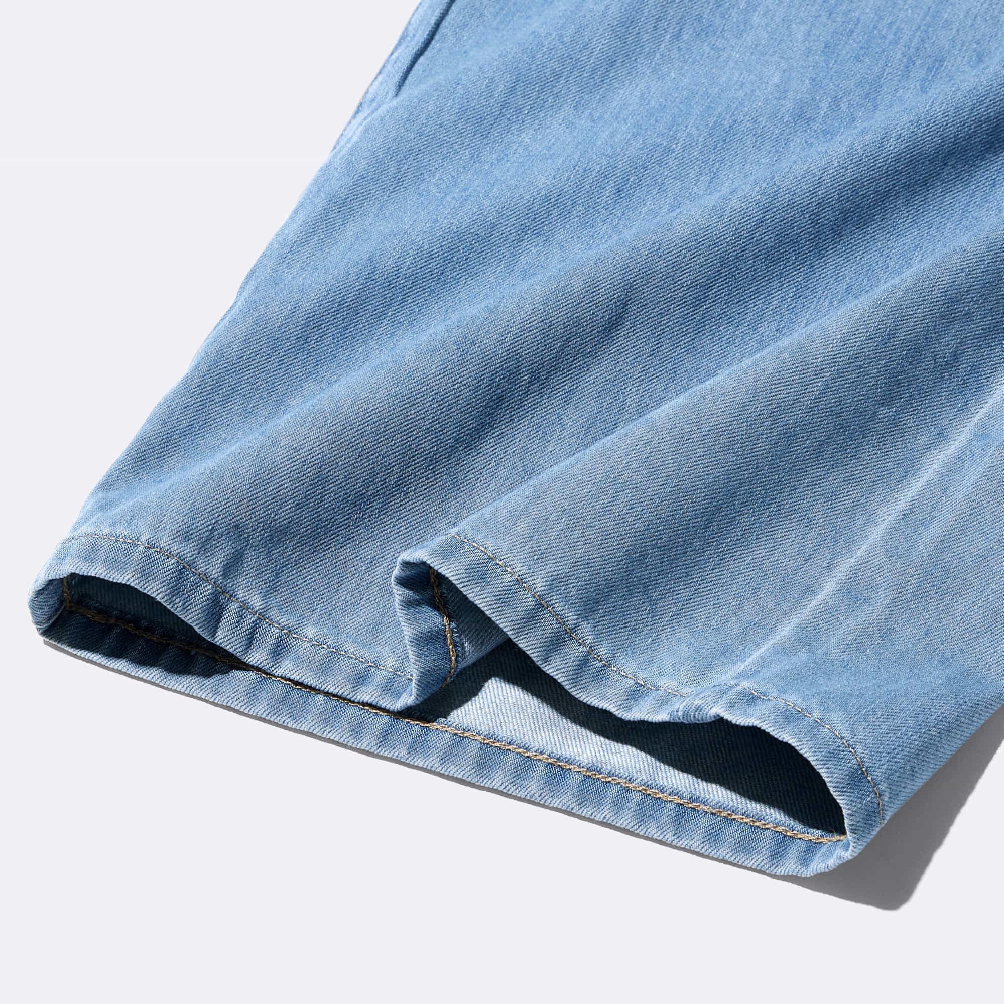 Light Denim Belted Wide Pants | GU US