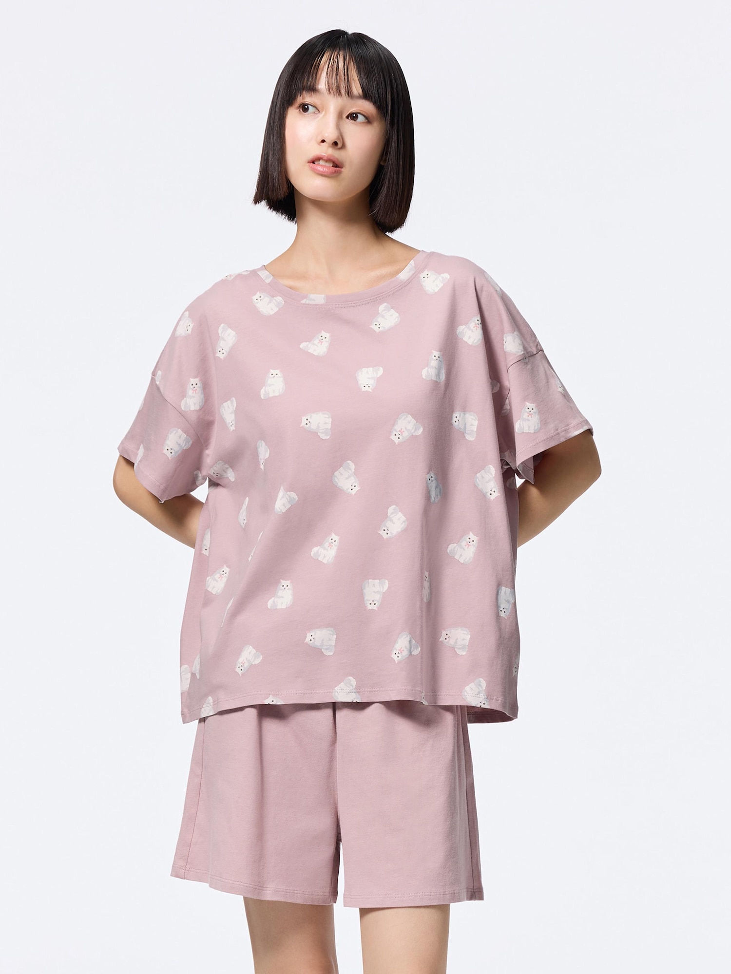 Cotton Color Lounge Set | Short | Cat | GU US