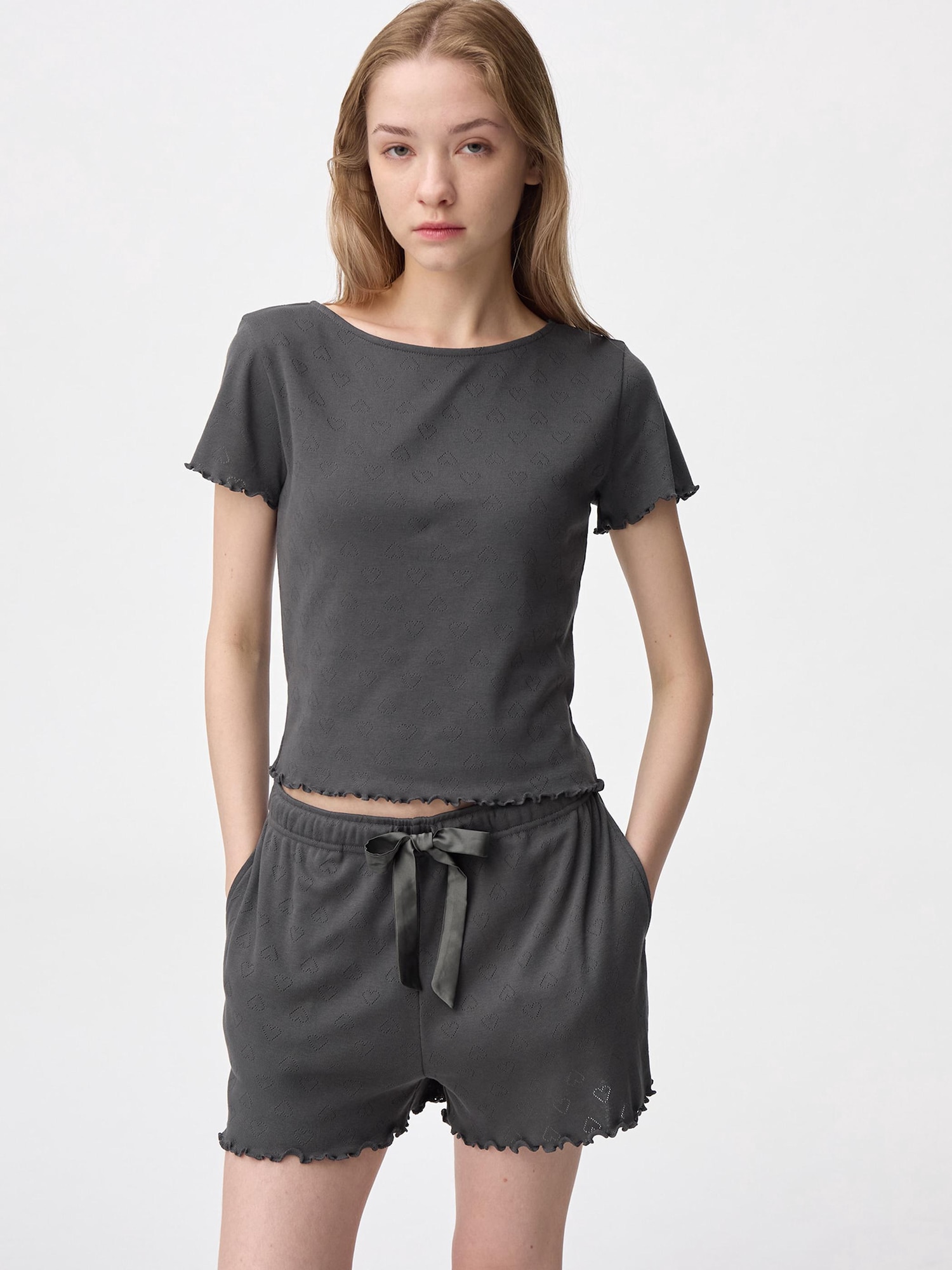 Heart Pointelle Lounge Set | Short | GU US