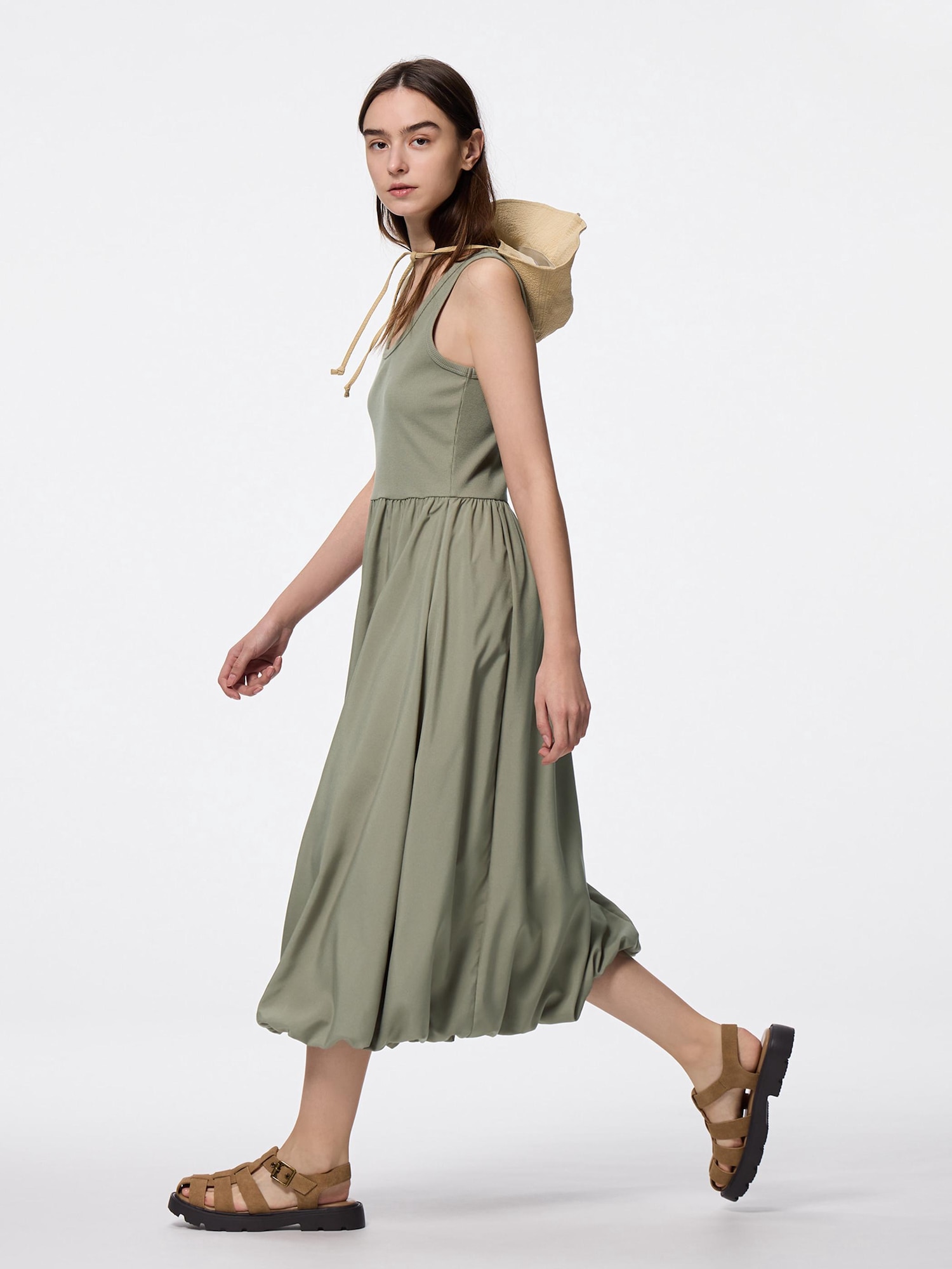 GU W'S Bubble Hem Dress | Sleeveless | StyleHint