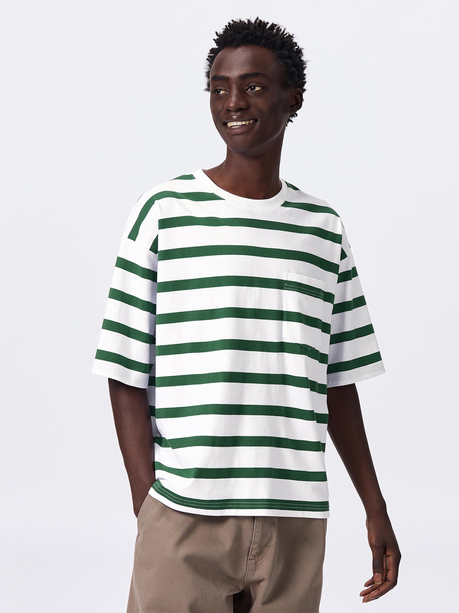 Boxy T-Shirt | HalfSlv | Striped | GU US