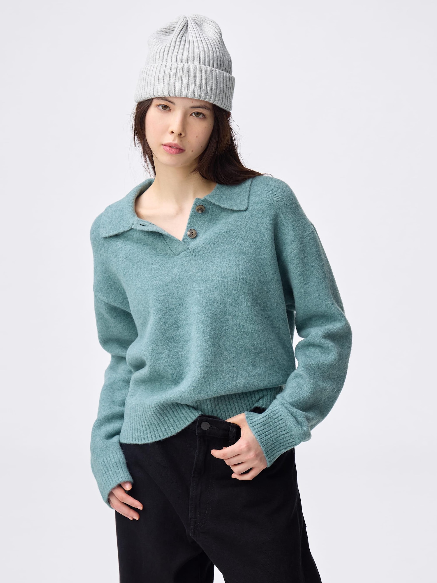 GU Puff Knit Polo Shirt | StyleHint