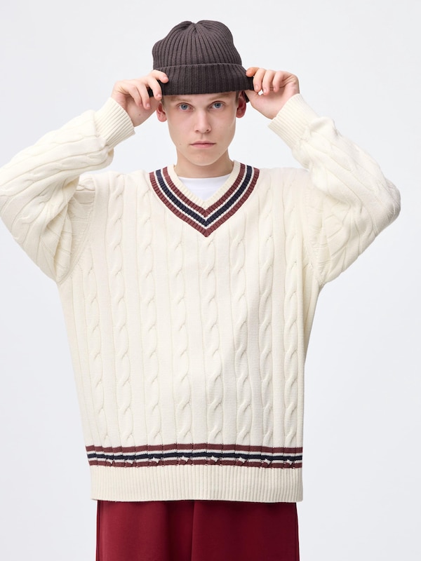 Cotton Tilden V Neck Sweater | GU US
