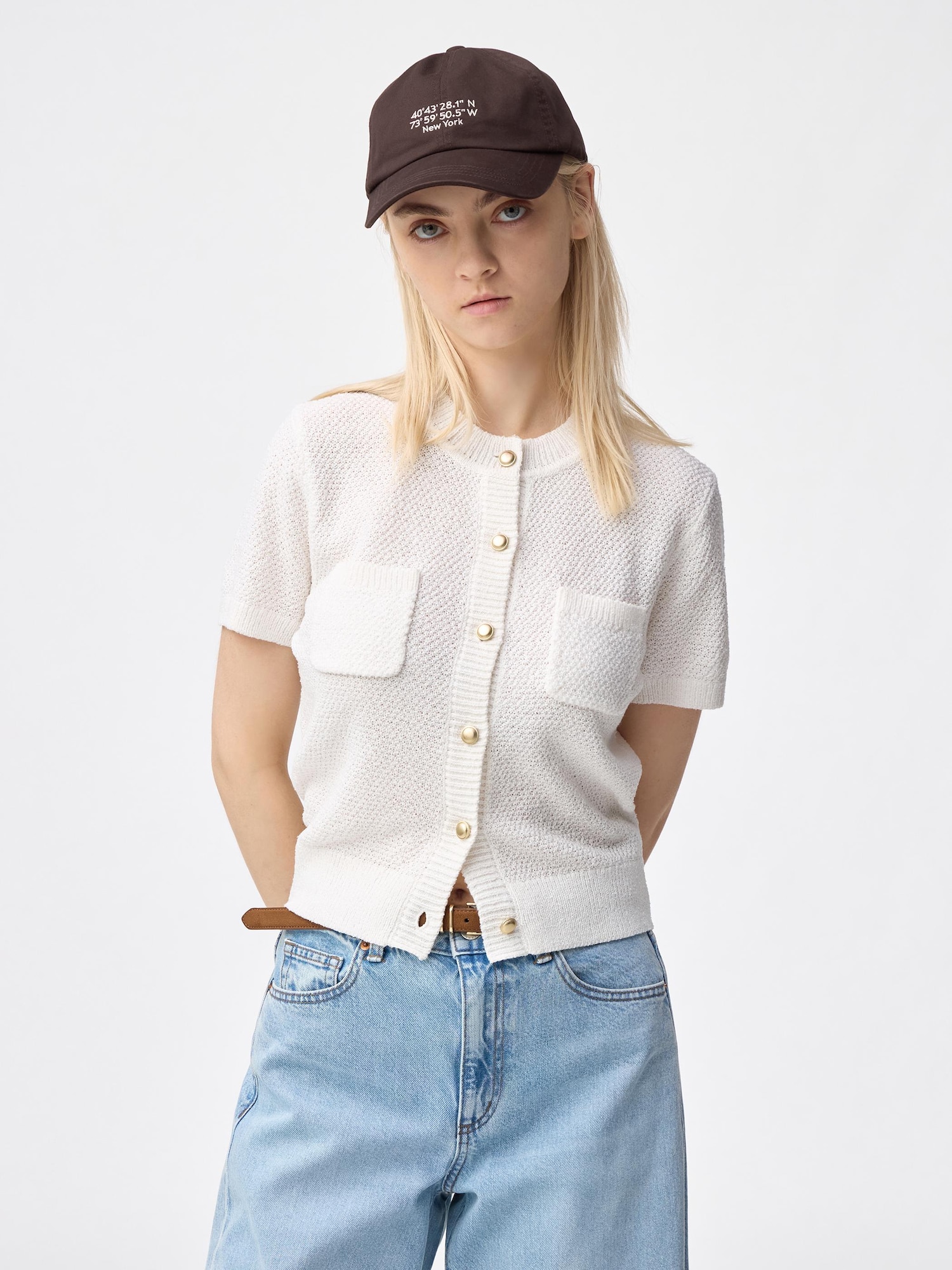 Metal Button Cardigan | Short | GU US