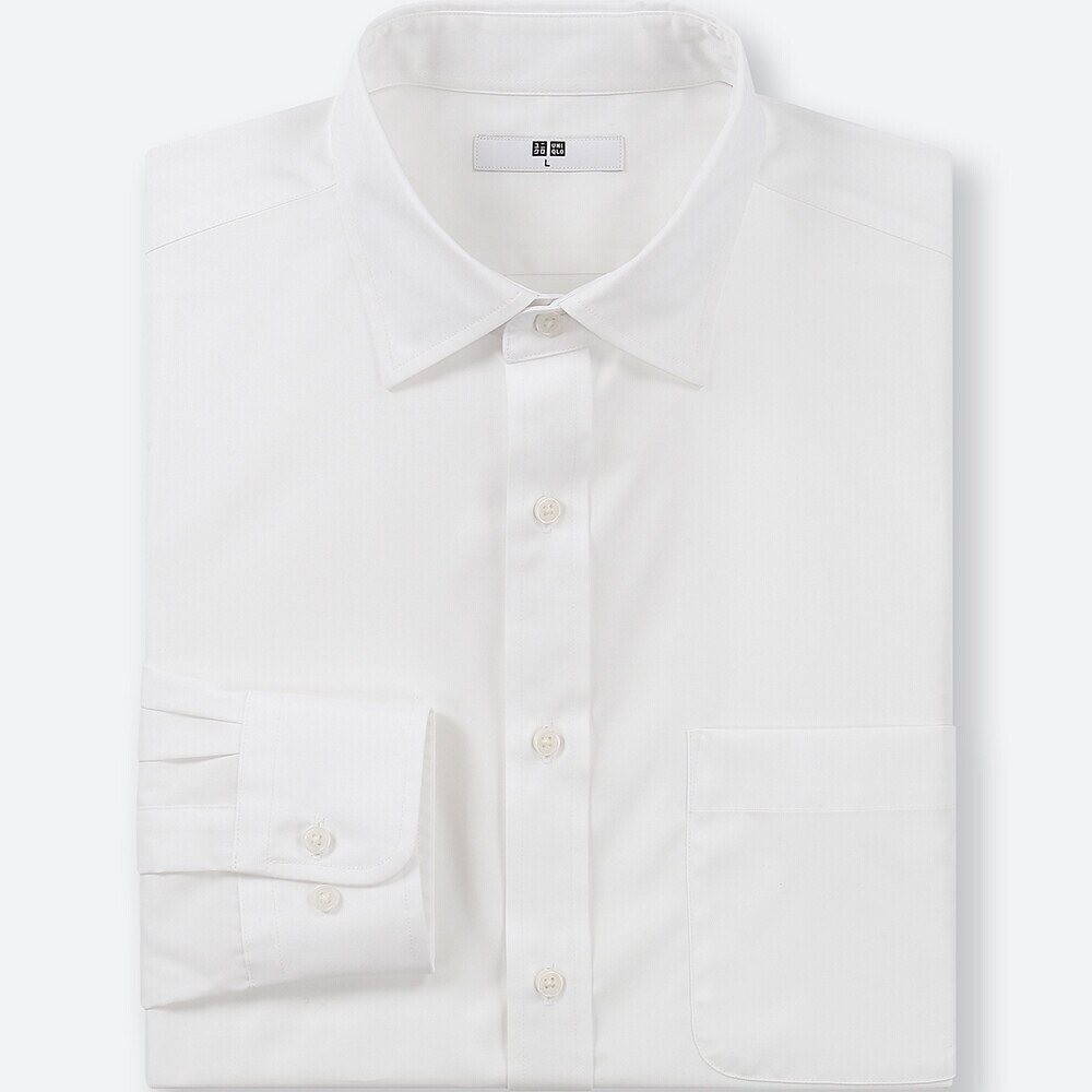 ユニクロ公式 | ファインクロスブロードシャツ（セミワイドカラー・長袖）