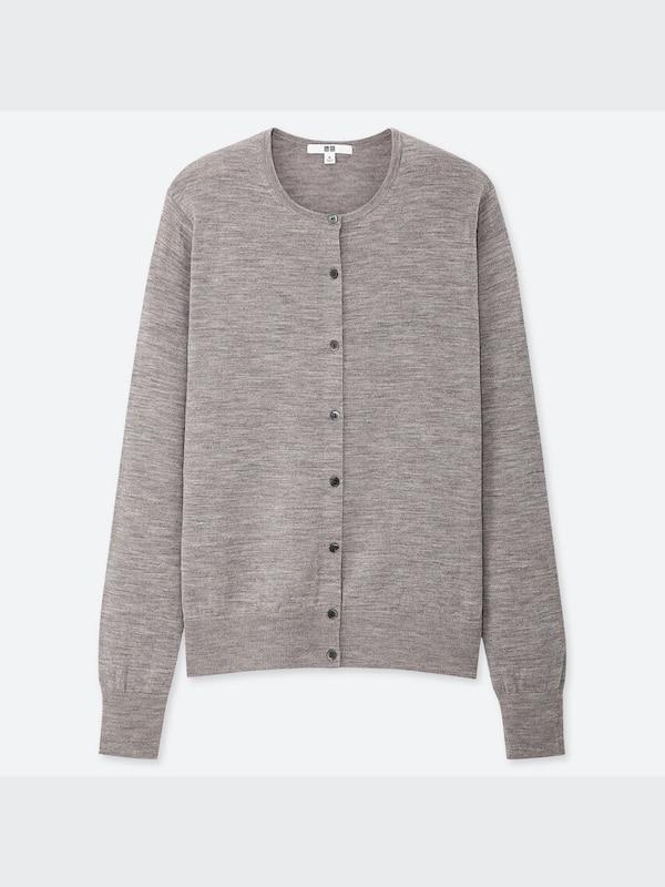 ユニクロ公式 | エクストラファインメリノクルーネックカーディガン（長袖）