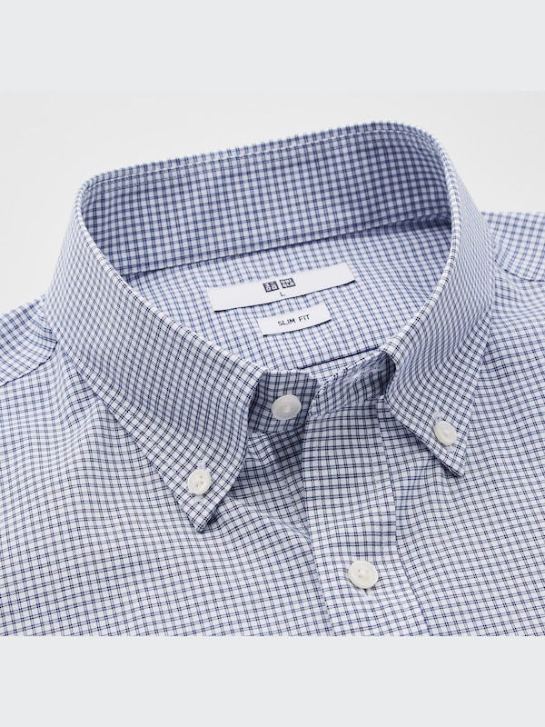 Kemeja Fine Cloth Easy Care Ssf Kotak (Pjg) Pria | UNIQLO ID