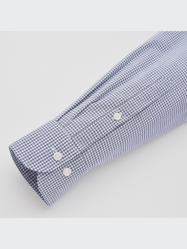 Kemeja Fine Cloth Easy Care Ssf Kotak (Pjg) Pria | UNIQLO ID