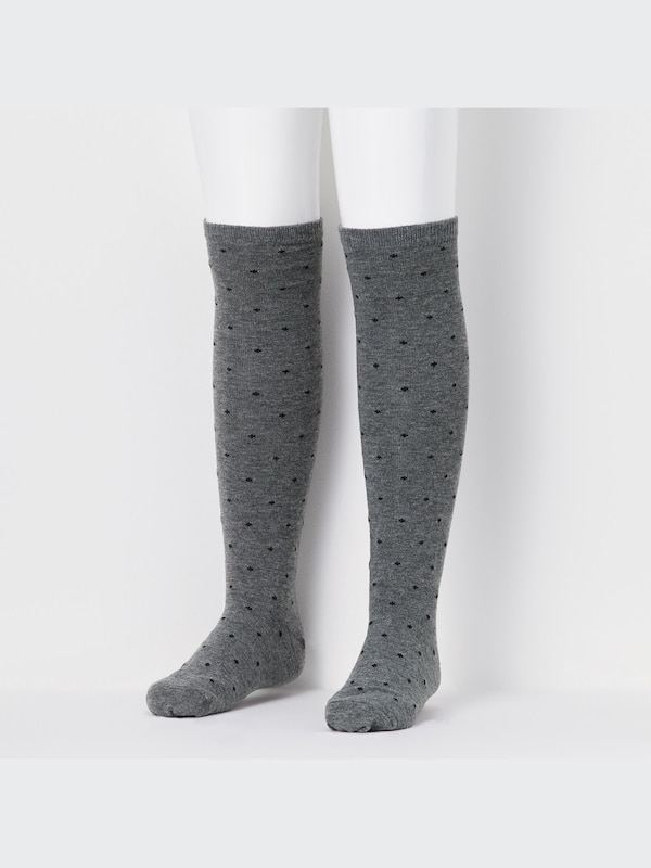 GIRLS HEATTECH Kaos Kaki Tinggi 2 Pack (Polkadot) Anak | UNIQLO ID