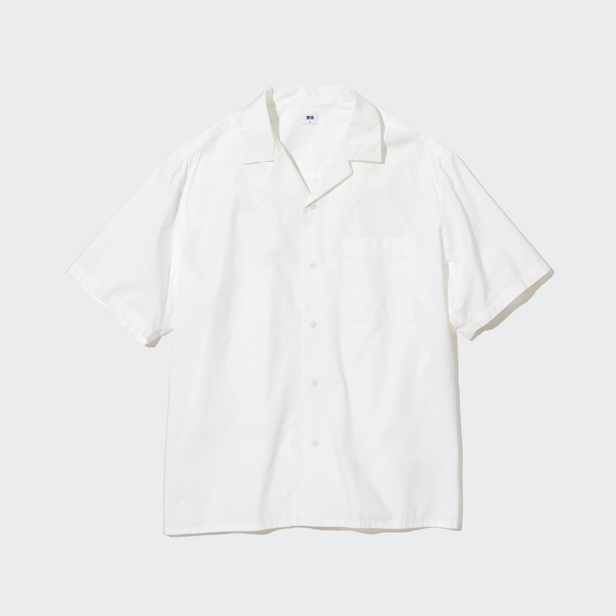 Open Collar Short-Sleeve Shirt
