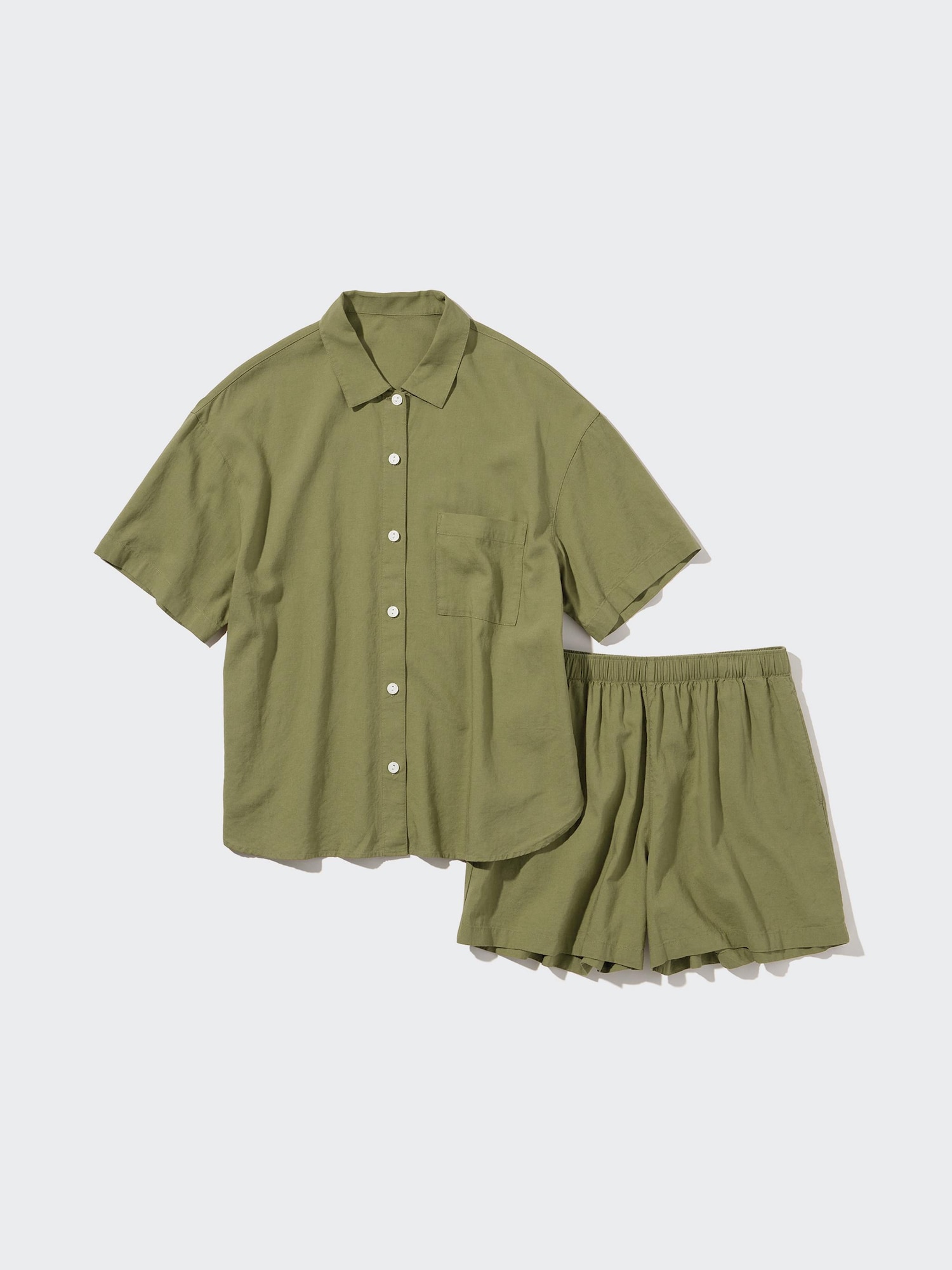 Piyama Linen Blend Lengan Pendek Wanita | UNIQLO ID