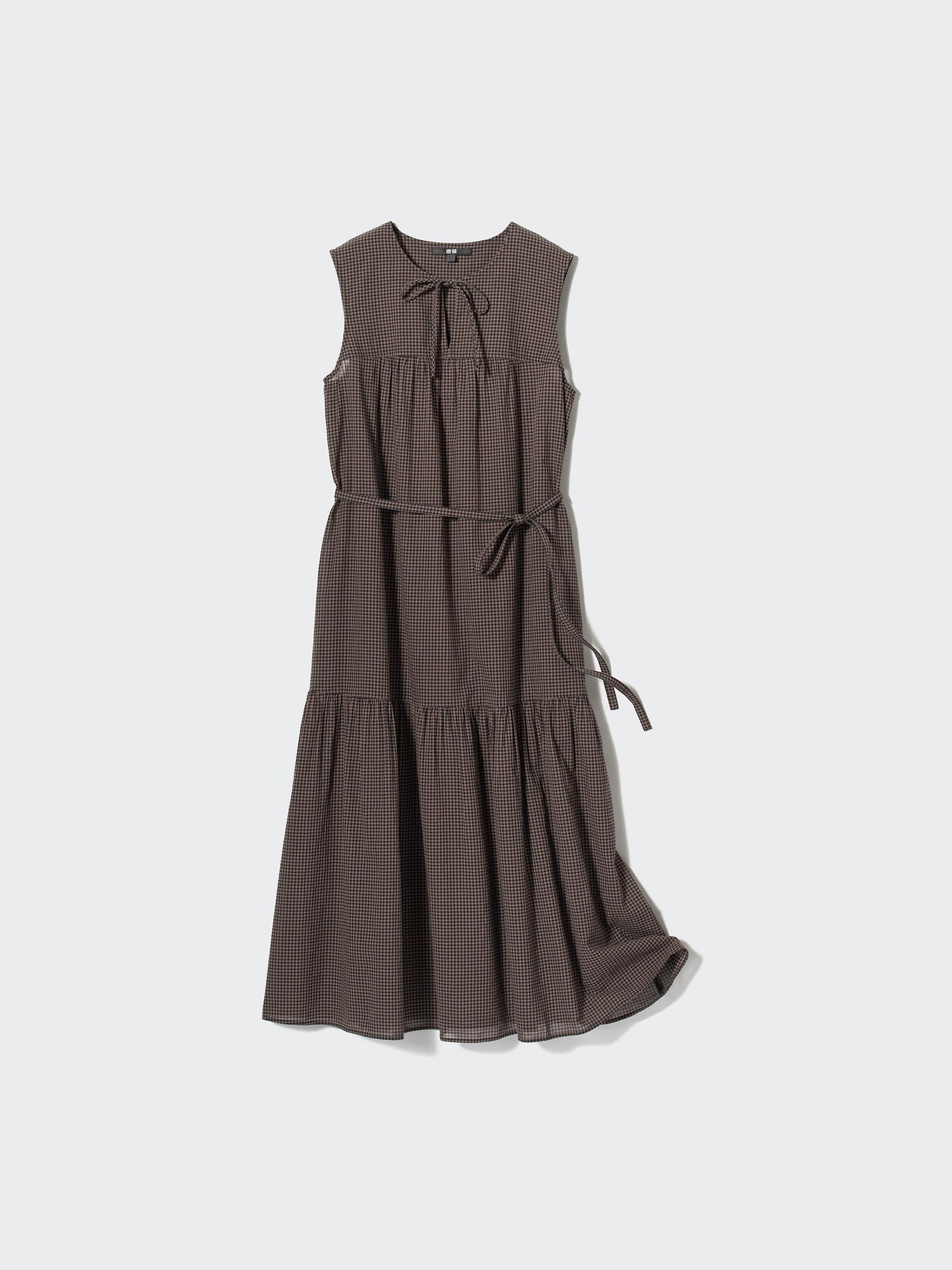 Women's Light Cotton Dress | Check Sleeveless | UNIQLO ID