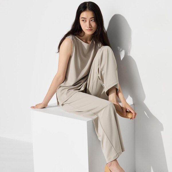 ユニクロ公式 | クレープジャージーストレートパンツ/丈長め