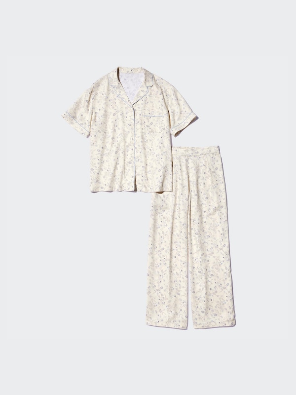 Piyama Satin Lengan Pendek (Celana Panjang) Wanita | UNIQLO ID