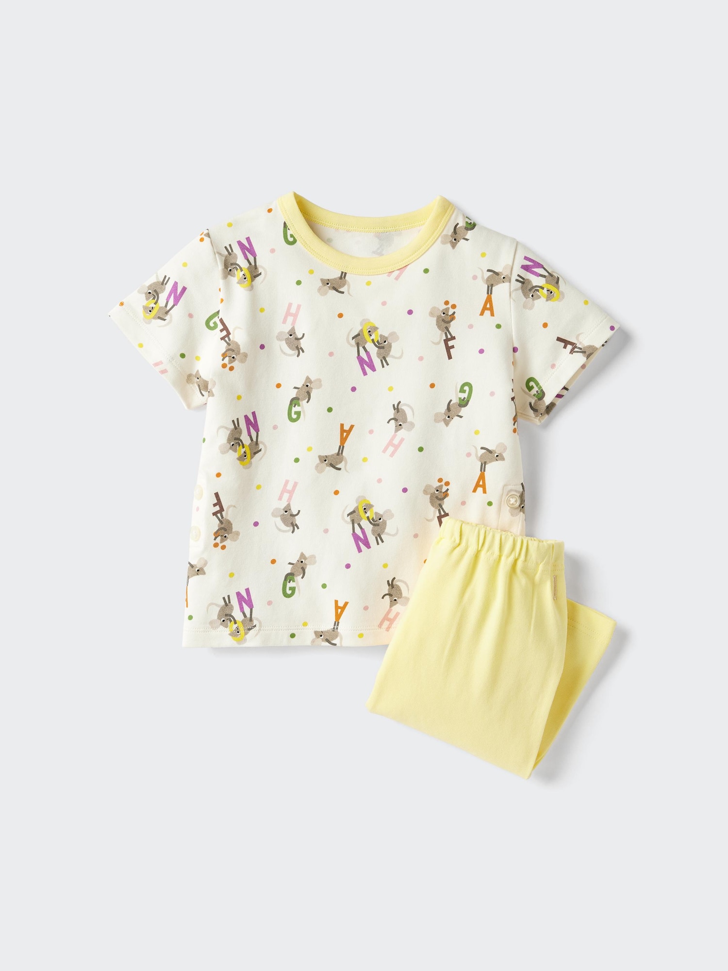 Piyama Dry Picture Book Lengan Pendek Bayi | UNIQLO ID