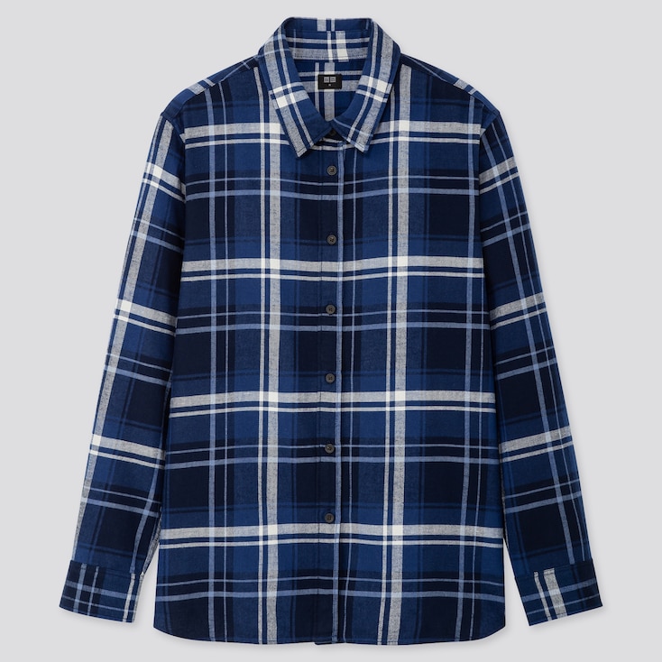Women Flannel Checked Long Sleeve Shirt Uniqlo Us