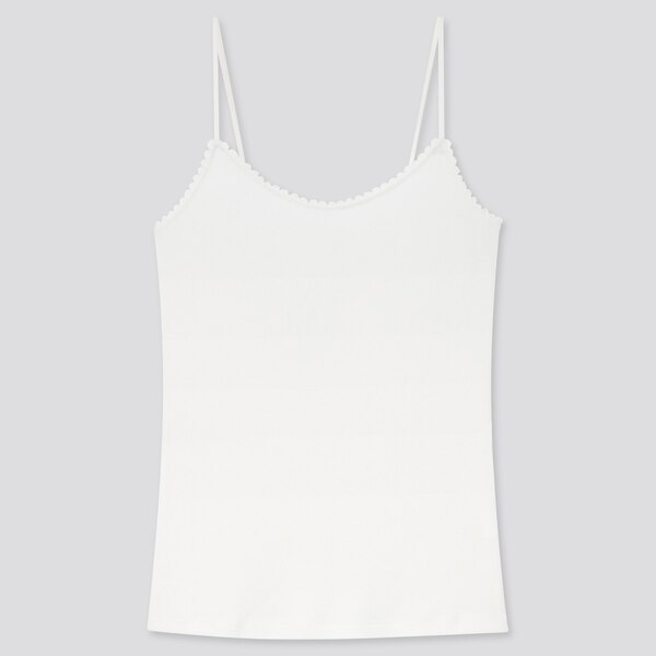 Cotton-Blend Ribbed Lace Camisole | UNIQLO US